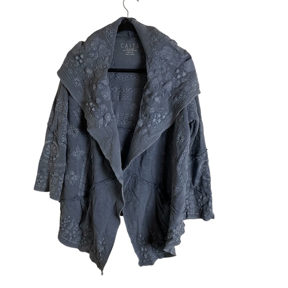 Caite | Sweaters | Caite Embroidered Wrap Jacketcardigan With Hood And ...